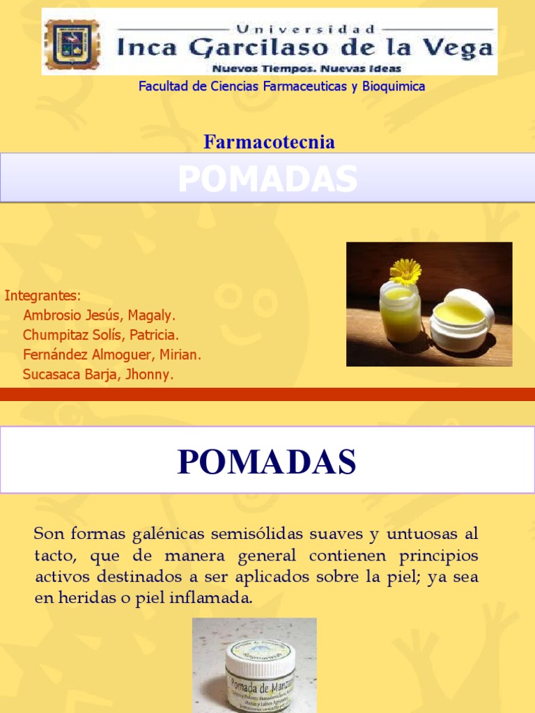 POMADAS | PDF | Química | Sustancias químicas