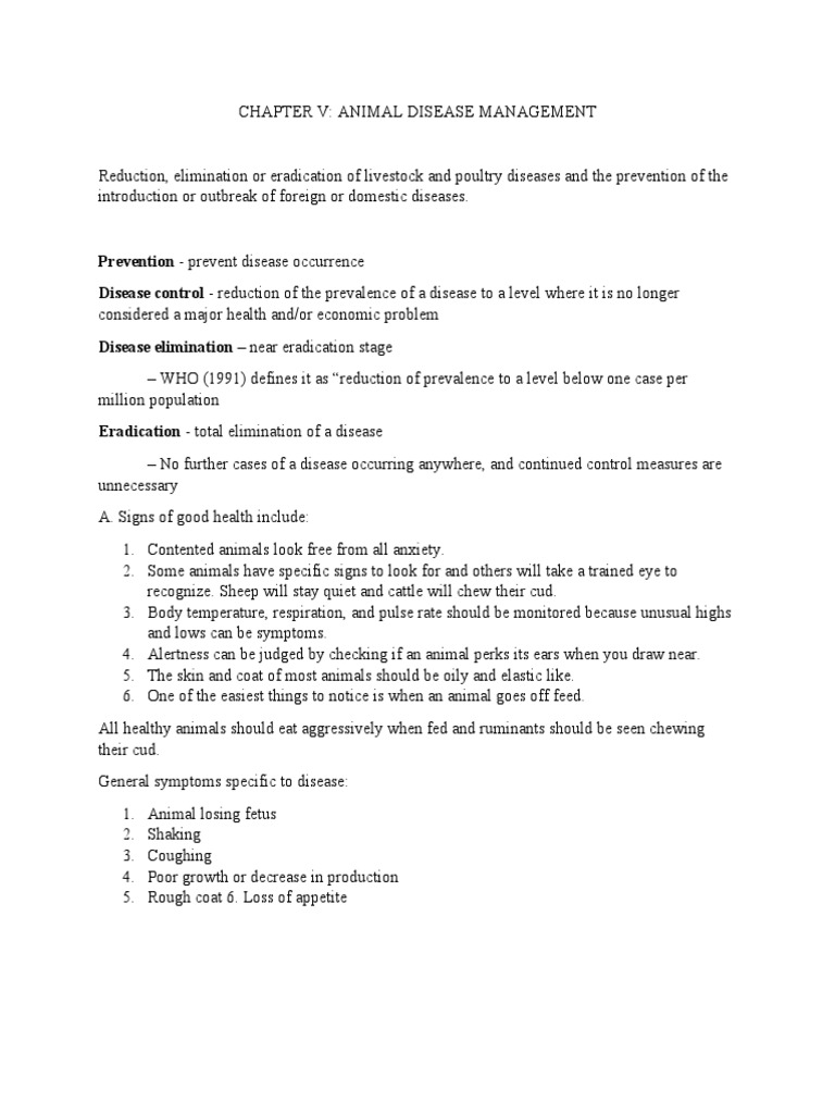Animal Disease Management Strategies | PDF | Infection | Vaccination