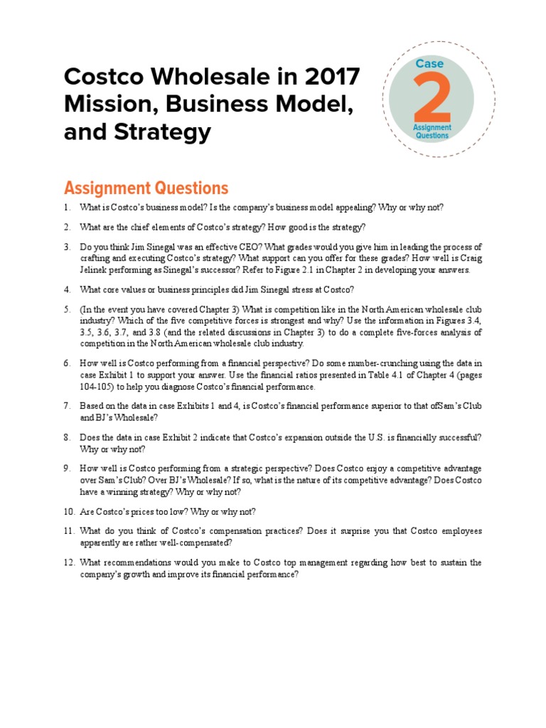 Costco Wholesale in 2017 Mission, Business Model, and Strategy | PDF ...