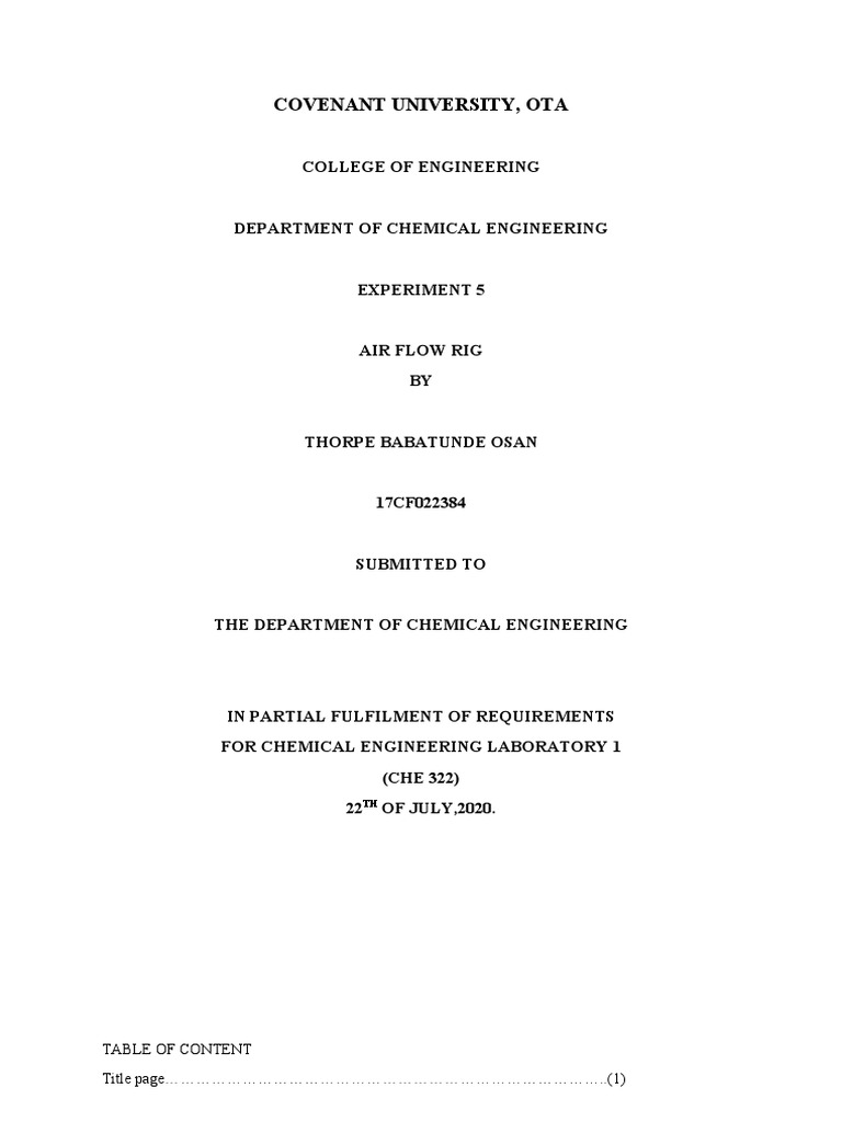 Air Flow Rig | PDF | Pressure Measurement | Physical Quantities