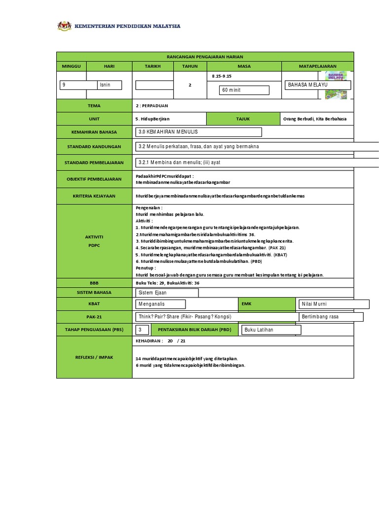 RPH BM THN 2-Unit 5 (m9) | PDF