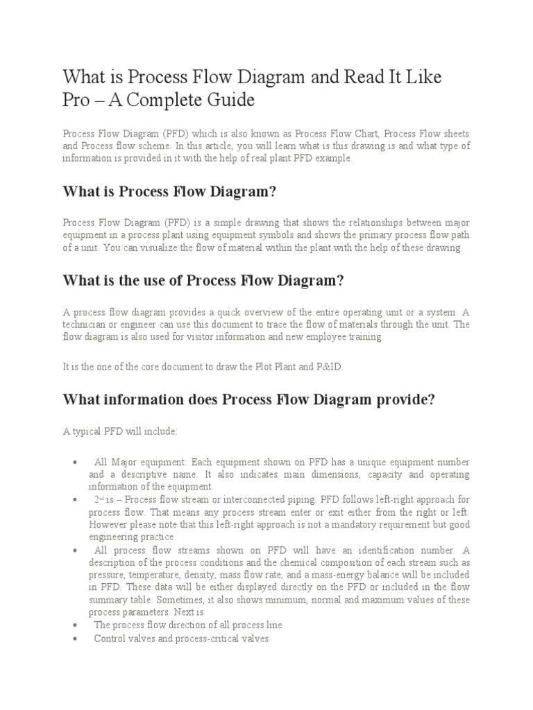 Understanding Process Flow Diagrams | PDF | Pump | Valve