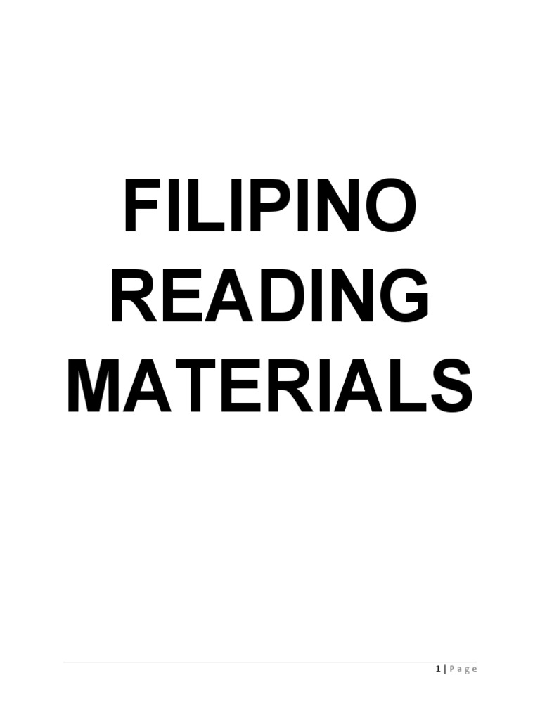 Filipino Reading Materials | PDF