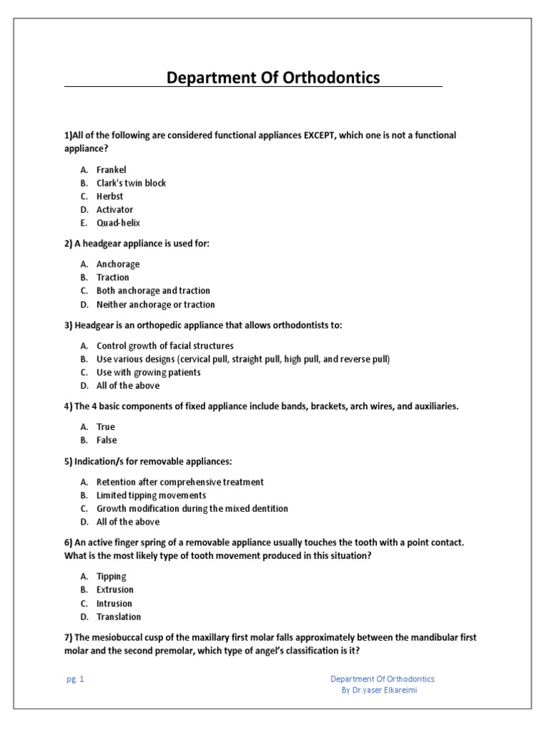 Department of Orthodontics | Download Free PDF | Orthodontics | Face
