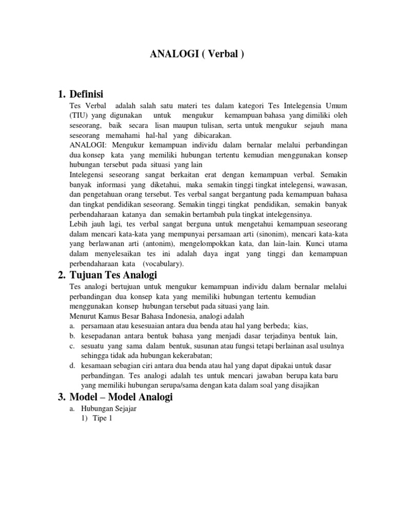 Analogi Verbal | PDF