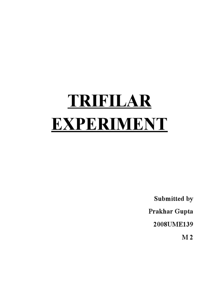 Trifilar Suspension Moment of Inertia Experiment | PDF | Rotation ...