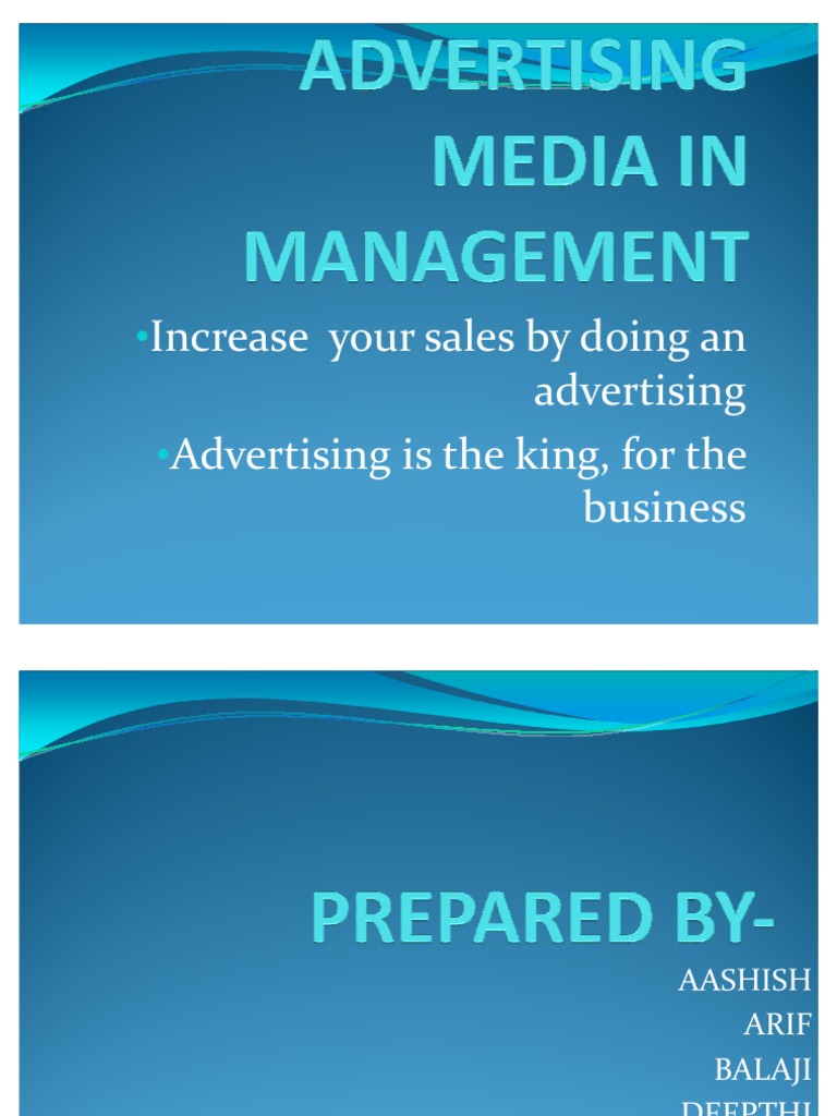 Advertising Media in Management | PDF