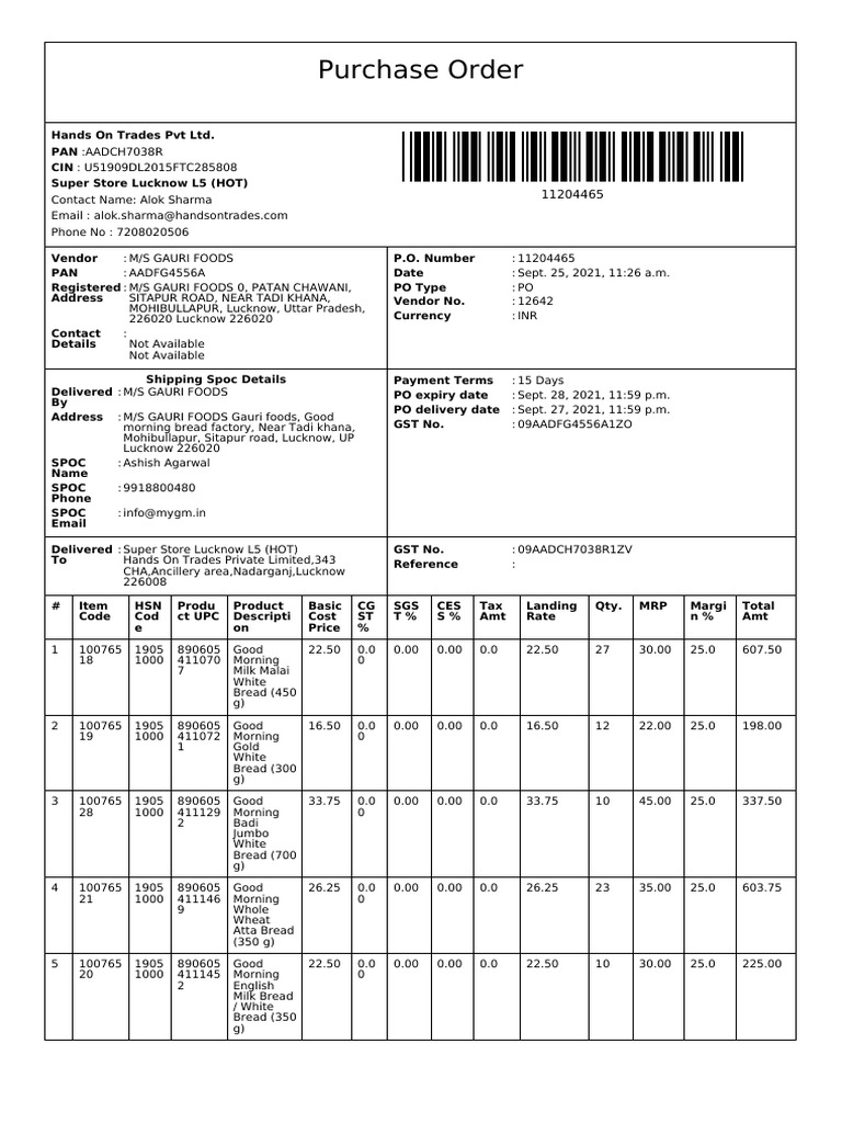 Purchase Order | PDF | Invoice | Economies