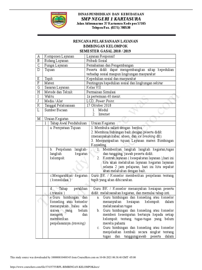 RPL Bimbingan Kelompok | PDF