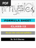 Updated Class 11 Physics Formula Sheet | PDF
