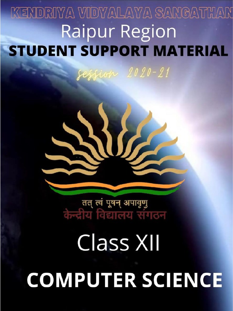 Student Support Material For All Student - Class - XII - CS | PDF | Parameter (Computer ...