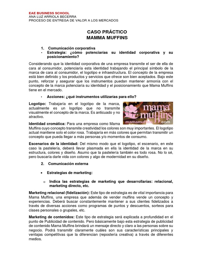 Estrategias de Marketing para Mama Muffins | PDF | Marketing | Publicidad