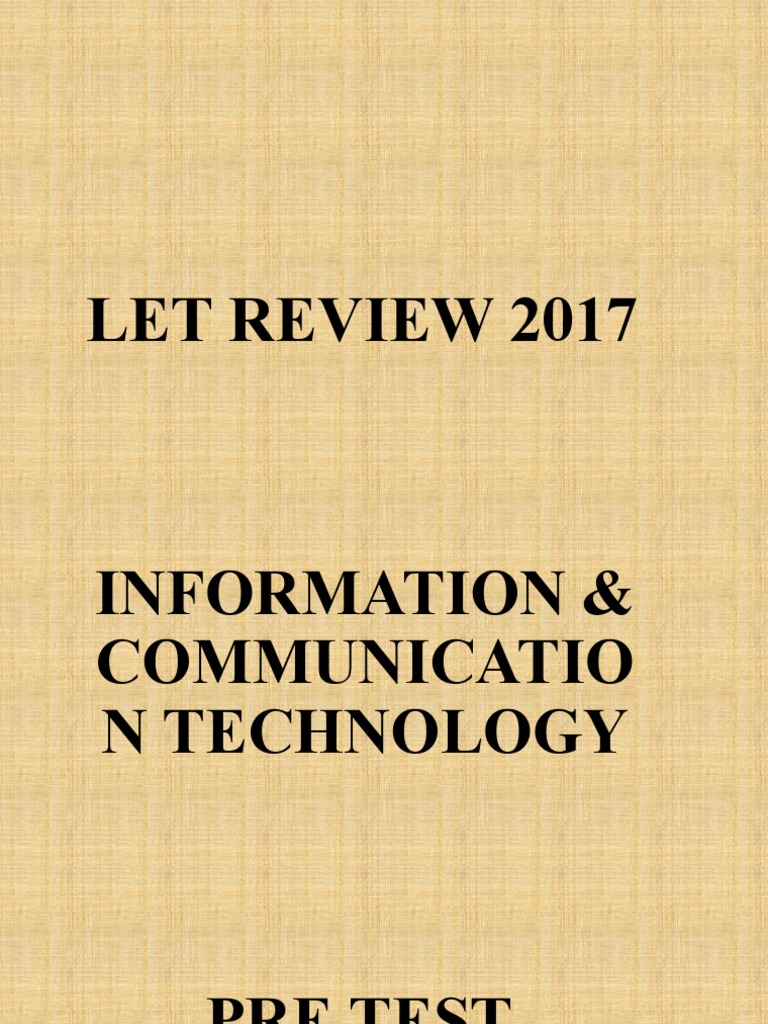 ICT LET Reviewer 2017 with Answers | PDF | Random Access Memory ...
