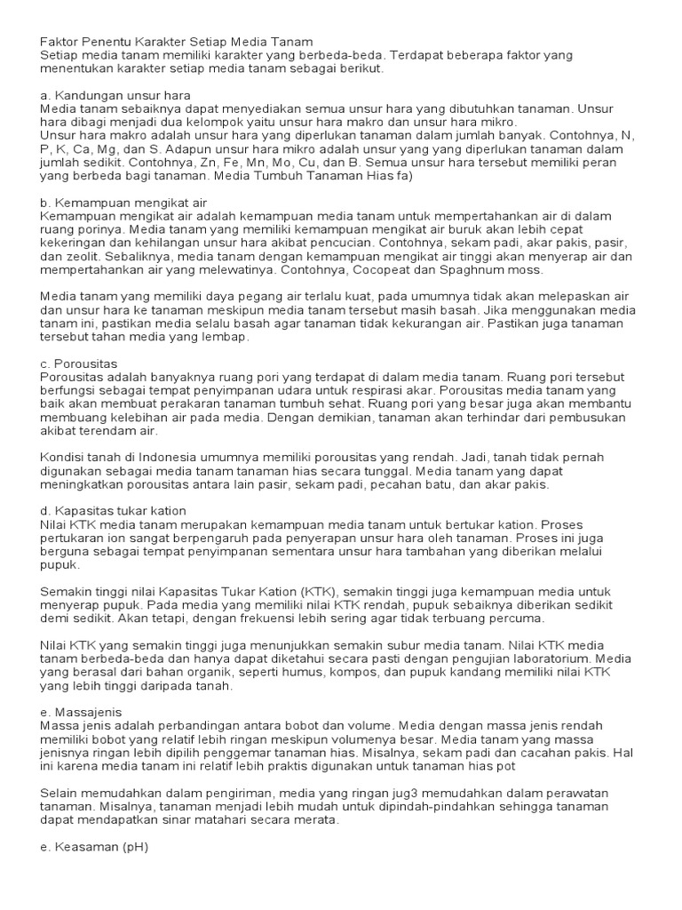 Media Tanam Tanaman Hias Dalam Pot - 2 | PDF | Teknologi & Rekayasa