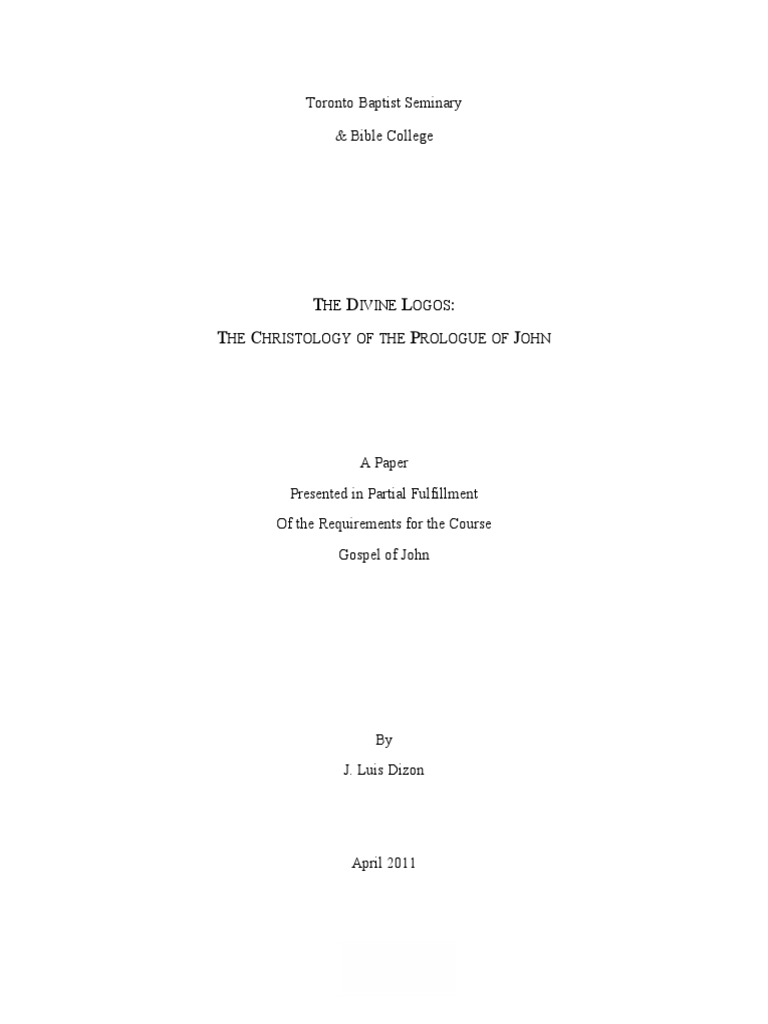 The Divine Logos | PDF | Logos (Christianity) | Revelation