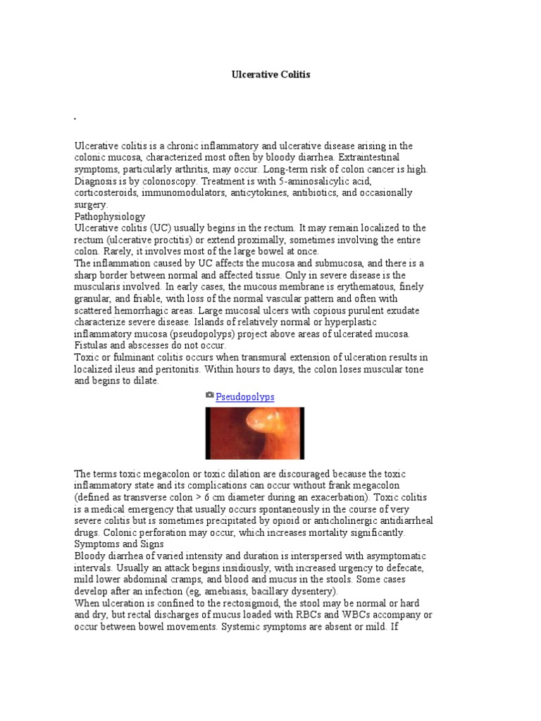 Ulcerative Colitis Pseudopolyps Pdf Colorectal Cancer Colonoscopy 7986