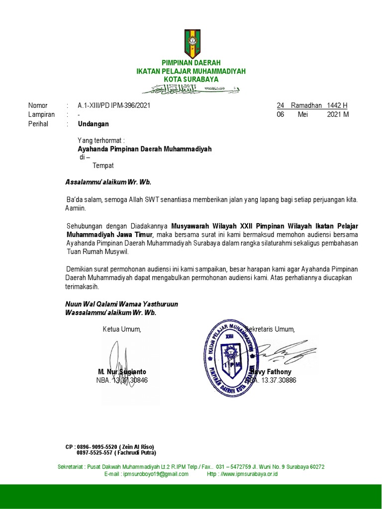 Contoh Surat Audensi IPM | PDF