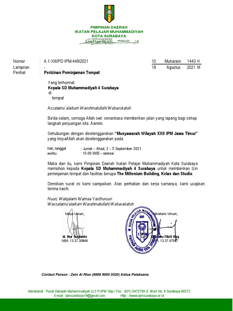 Contoh Surat Ipm | PDF