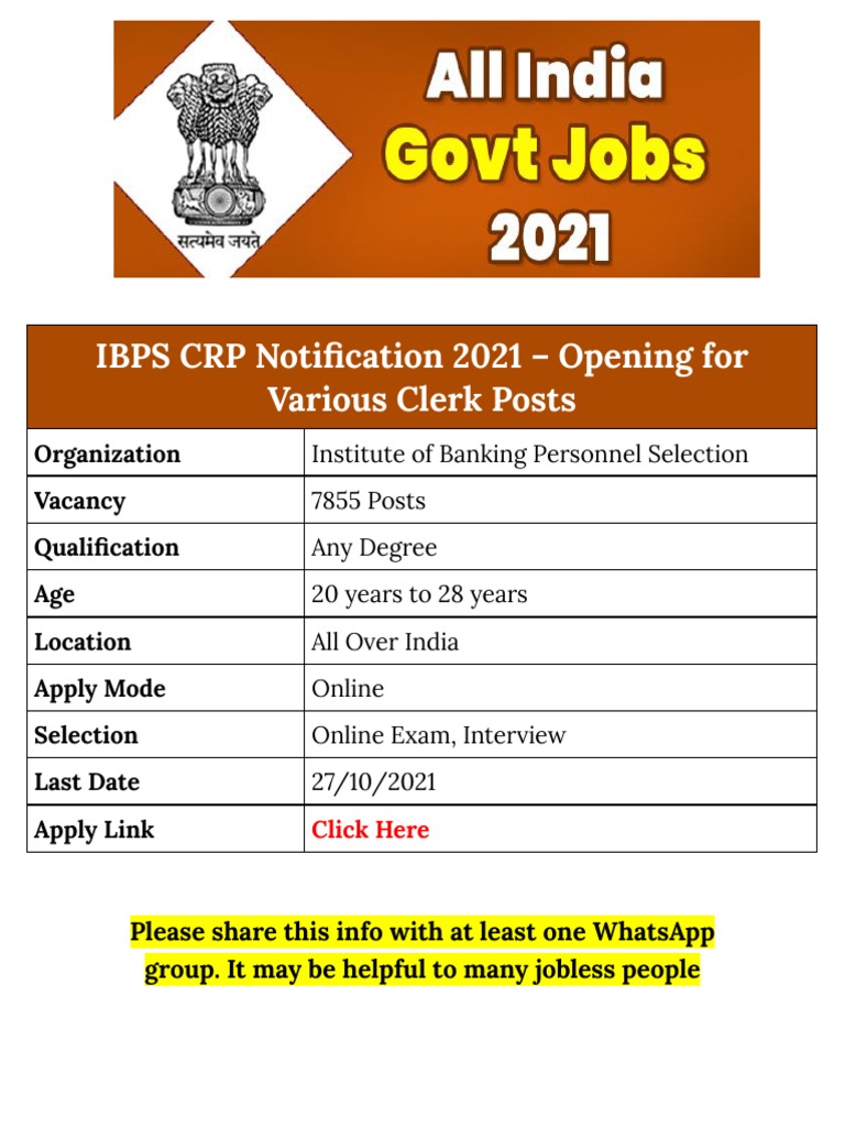 All India Govt Jobs 2021 | PDF | Government Of India