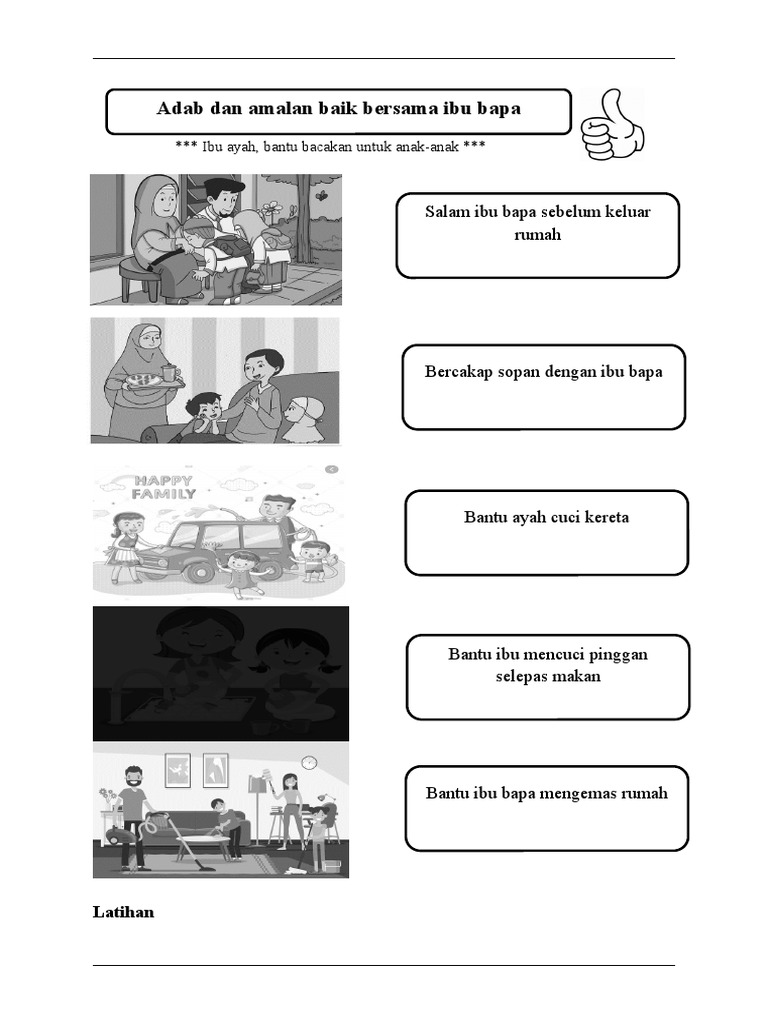 Lembaran Kerja Adab Dengan Keluarga | PDF