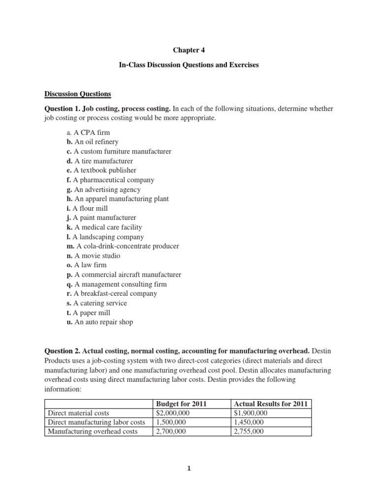 Chapter 4 In-Class Exercises | PDF | Cost | Debits And Credits