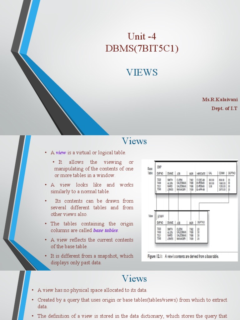 An Overview of Views in Database Management Systems | PDF | Table ...