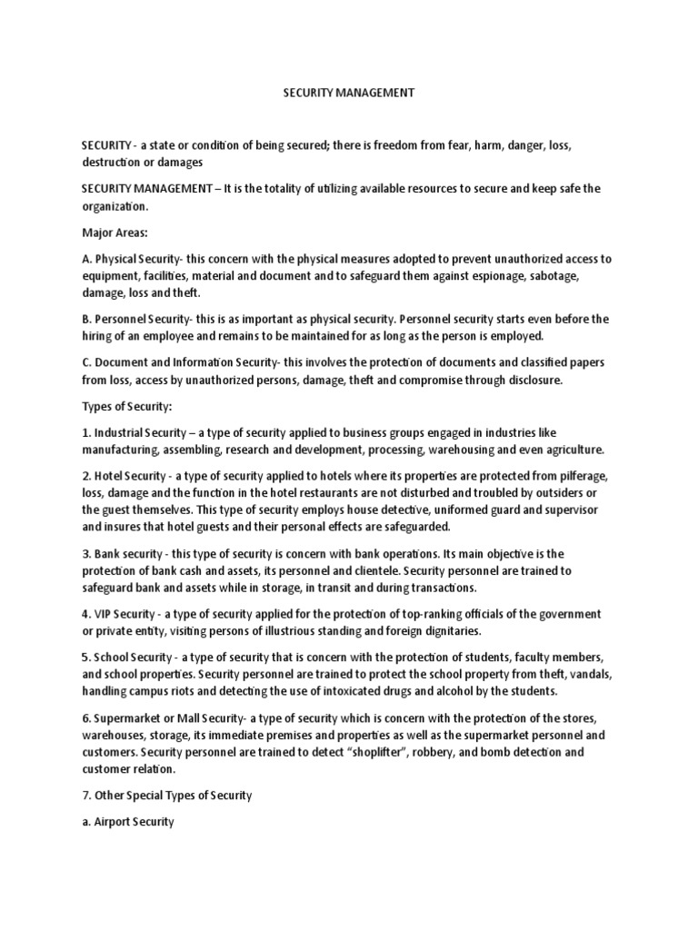 An In-Depth Exploration of Security Management Concepts and Practices ...