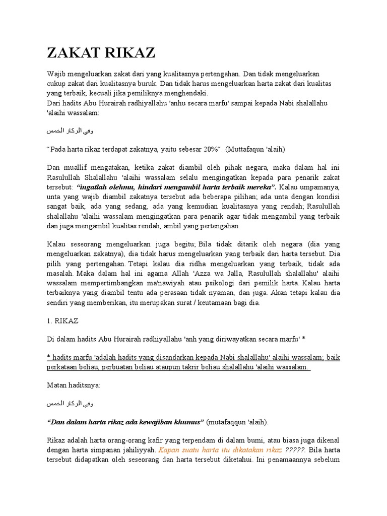 Pertemuan Ke 9-028 Zakat Rikaz | PDF