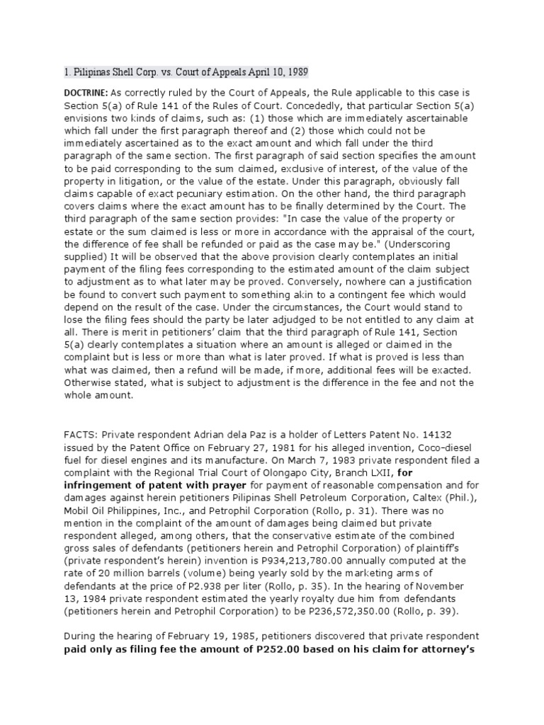 Pilipinas Shell Corp. vs. Court of Appeals April 10, 1989 | Download ...