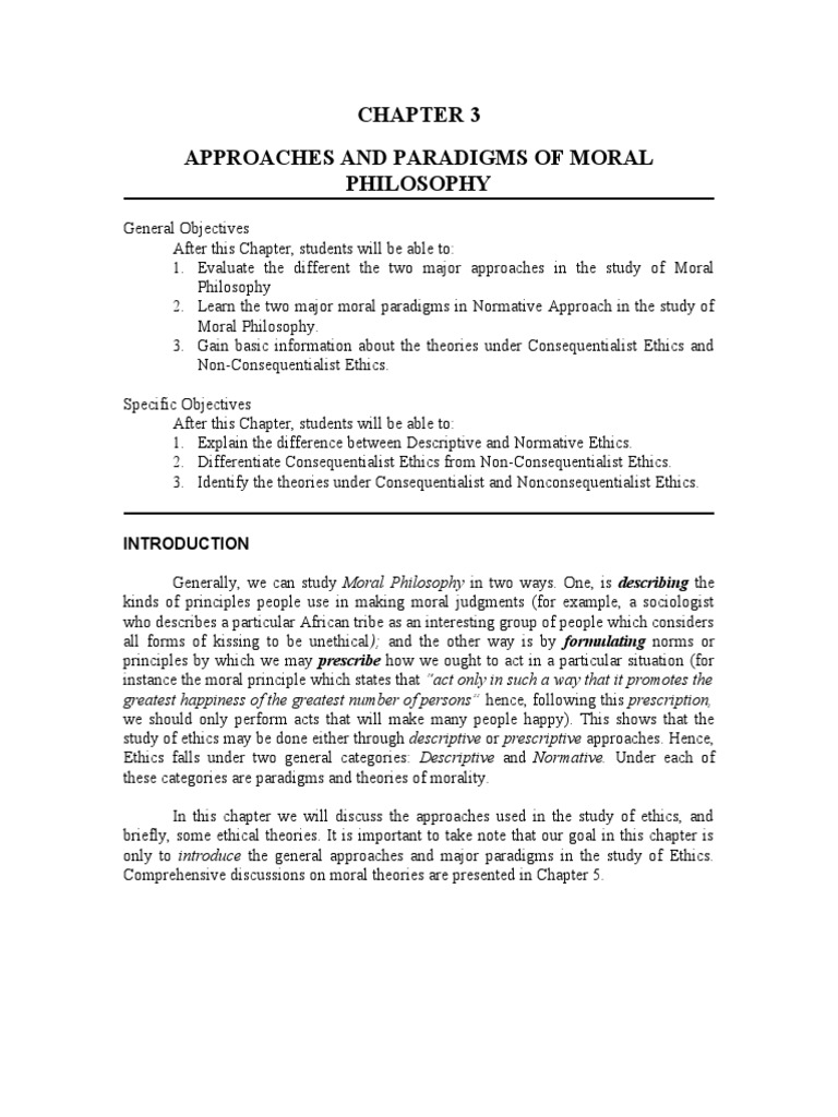Approaches and Paradigms of Moral Philosophy | PDF | Morality ...