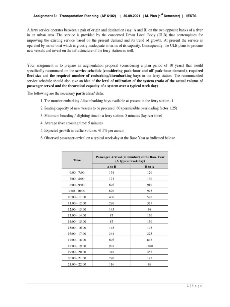Ferry Service Augmentation Proposal | PDF | Economies | Transport