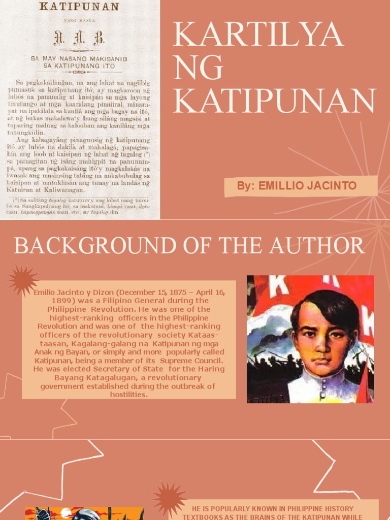 Group 8 - (Emillio Jacinto - Kartilya NG Katipunan) | PDF | Philippines | Wars Of Independence