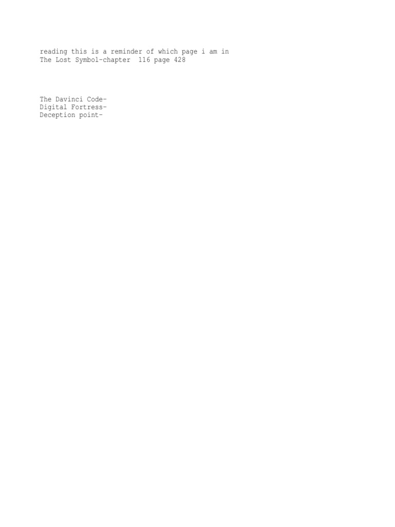 The Lost Symbol Chapter 116 Summary | PDF