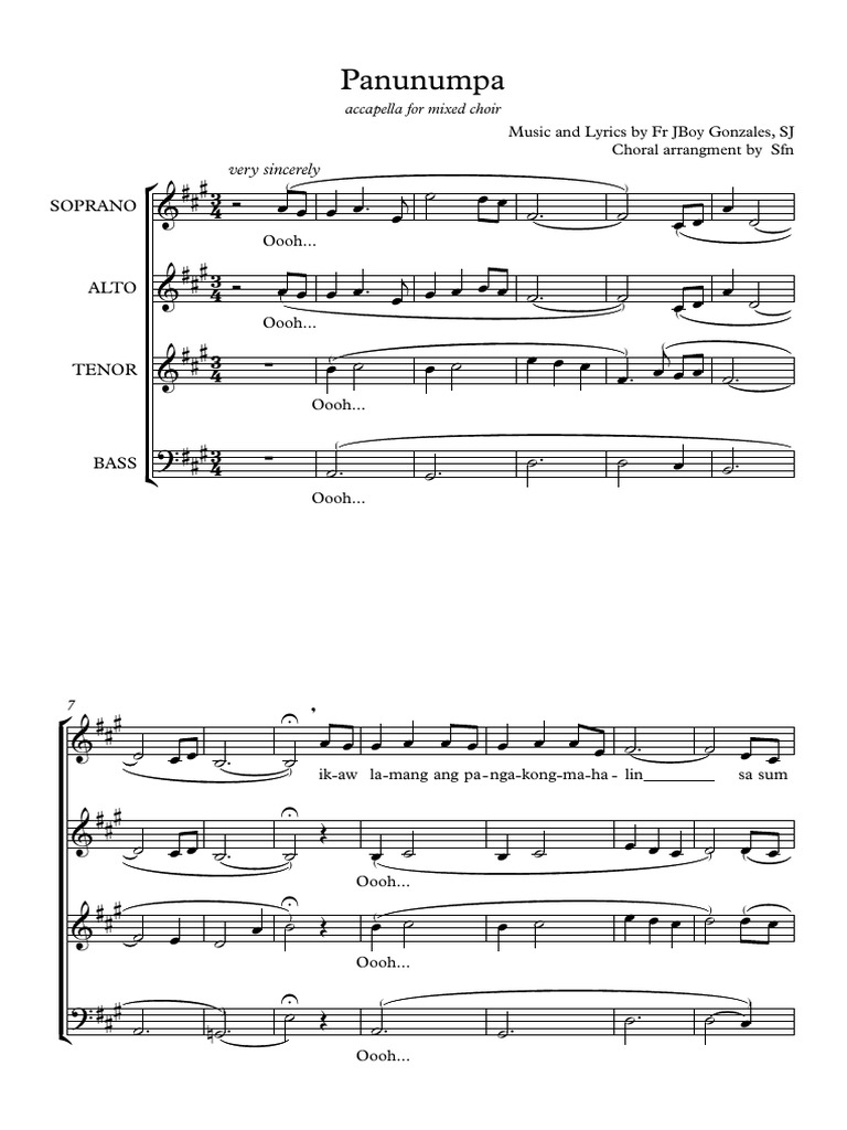 Panunumpa Transcription Satb Compress | PDF
