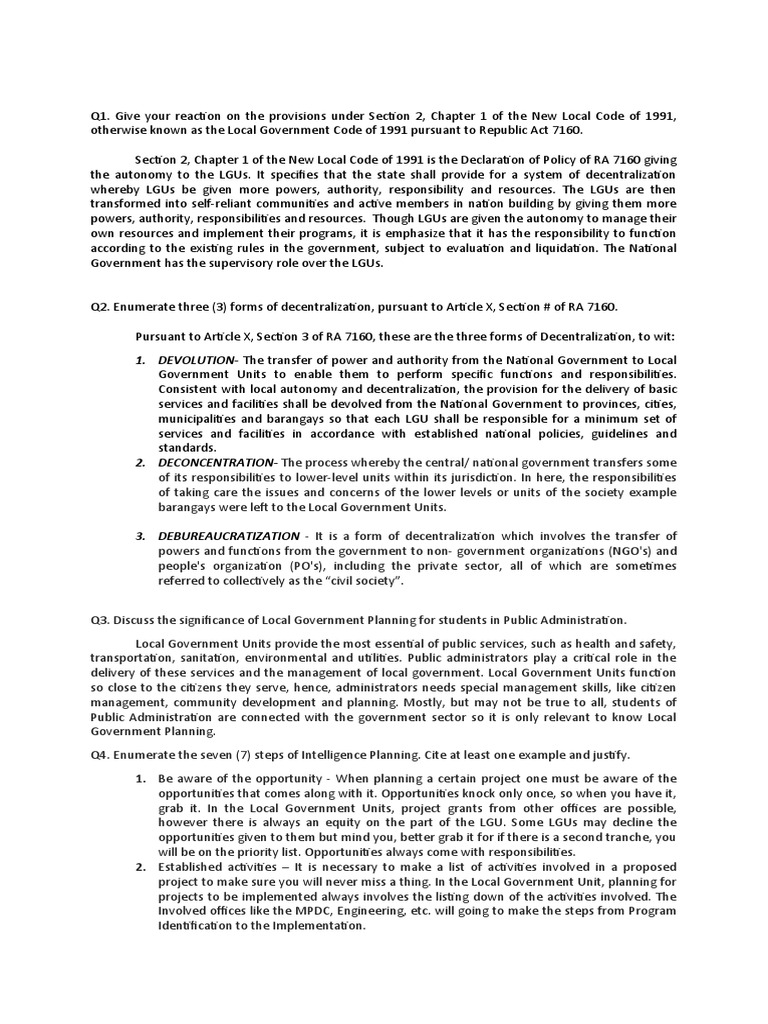 DEVOLUTION-The Transfer of Power and Authority From The National ...