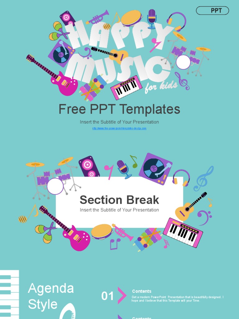 Kids Playing Music PowerPoint Templates | PDF | Page Layout | Microsoft ...