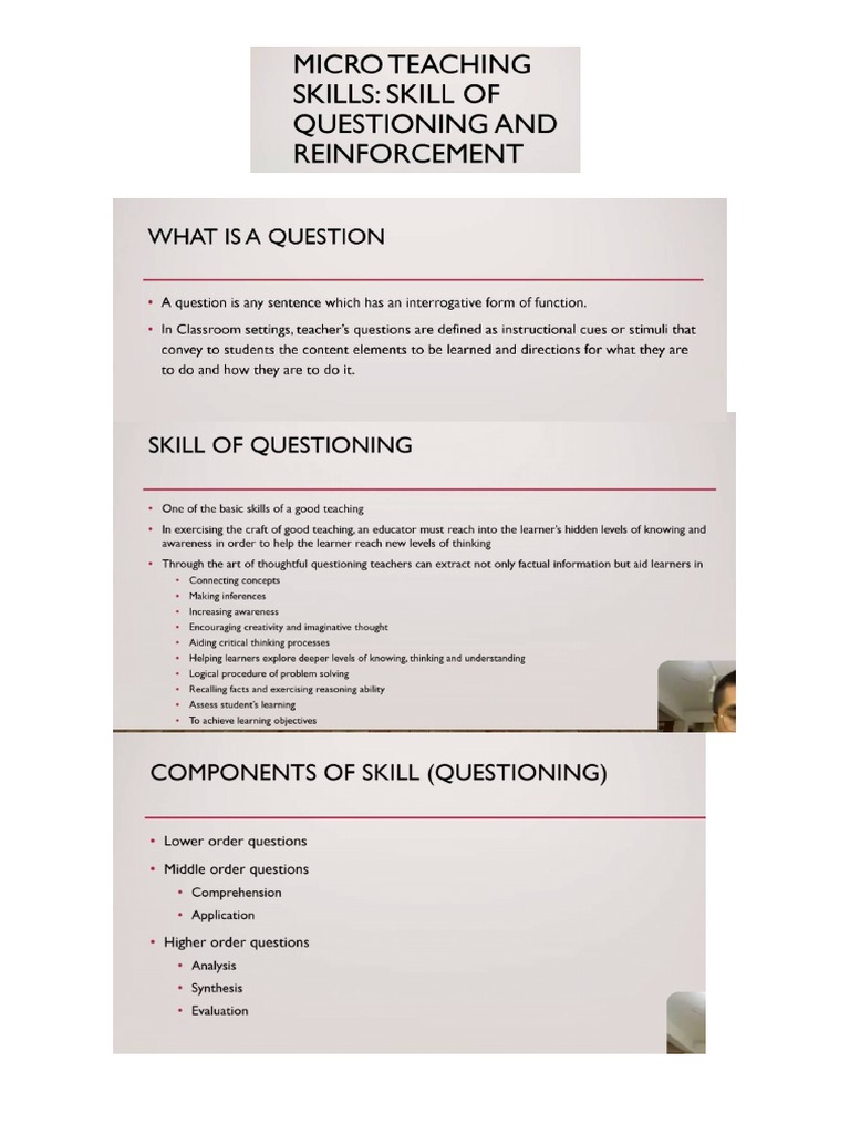 Skill of Questioning and Reinforcement | PDF