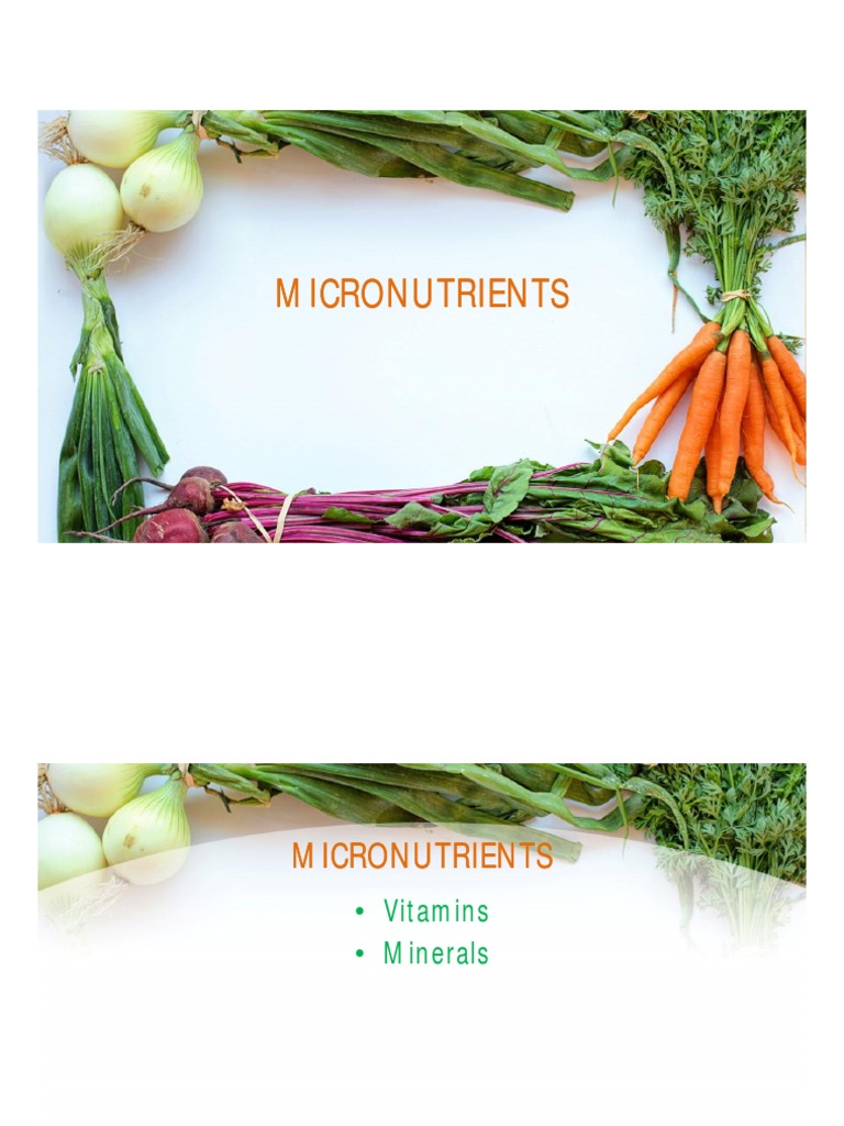 Overview of Essential Micronutrients | PDF | Vitamin | Vitamin A