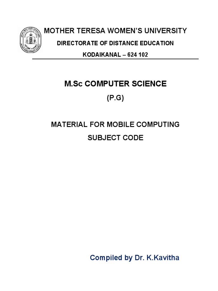 Mobile Computing Course Material | PDF | Channel Access Method ...