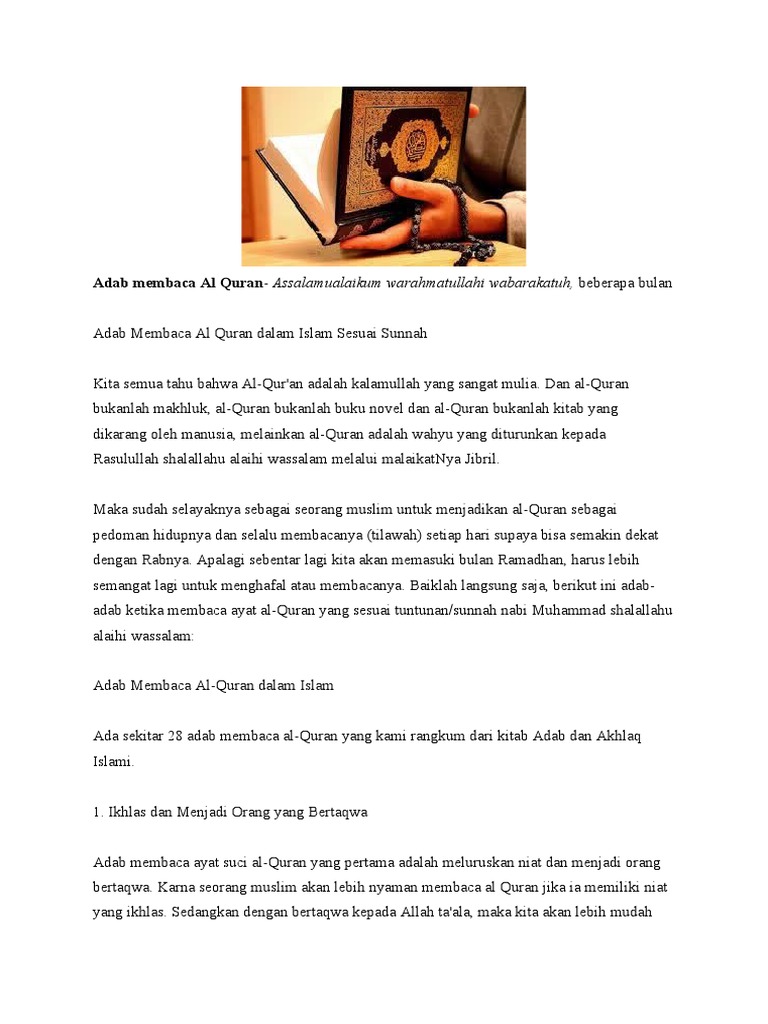 Adab Membaca Al Quran Pdf