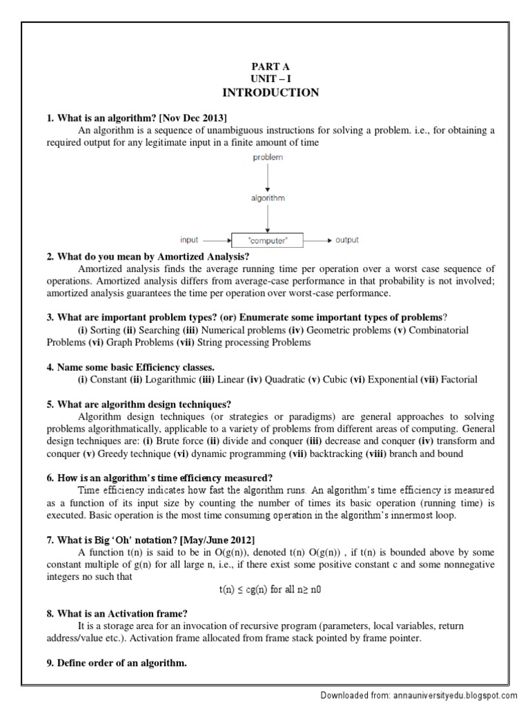 CS8451 Design and Analysis of Algorithms QBank (Downloaded From Annauniversityedu - Blogspot.com ...
