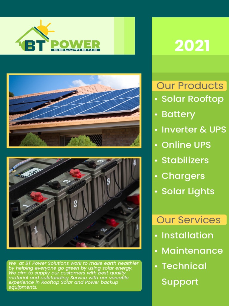 BT Power Solutions Brochure | PDF | Power Inverter | Battery Charger