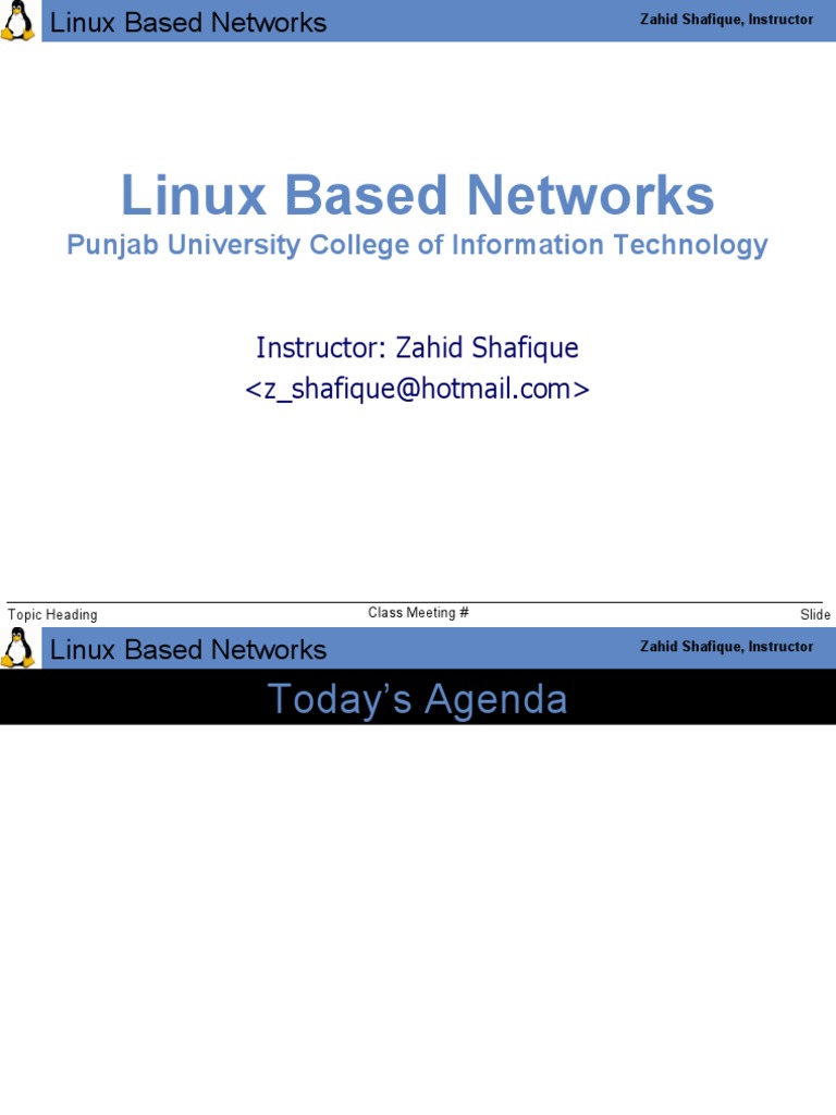 Linux Based Networks: Punjab University College of Information ...