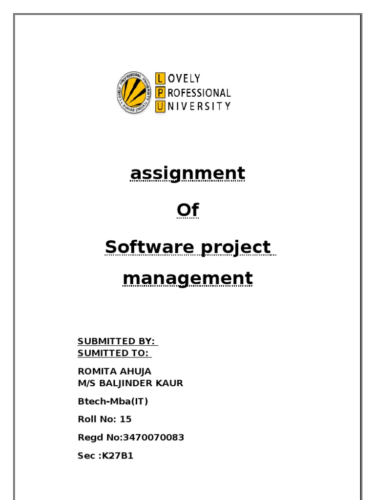 Assignment of Software Project Management | PDF | Software Prototyping | Risk
