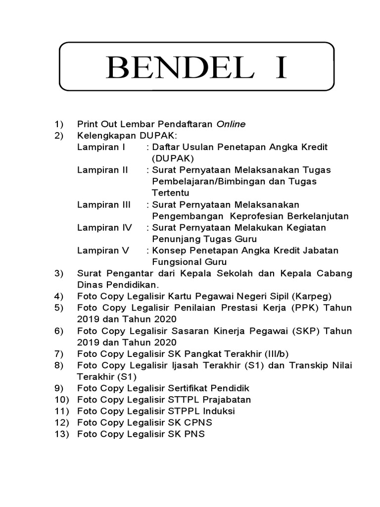 Dupak Untuk Bagian Pembatas Berkas | PDF