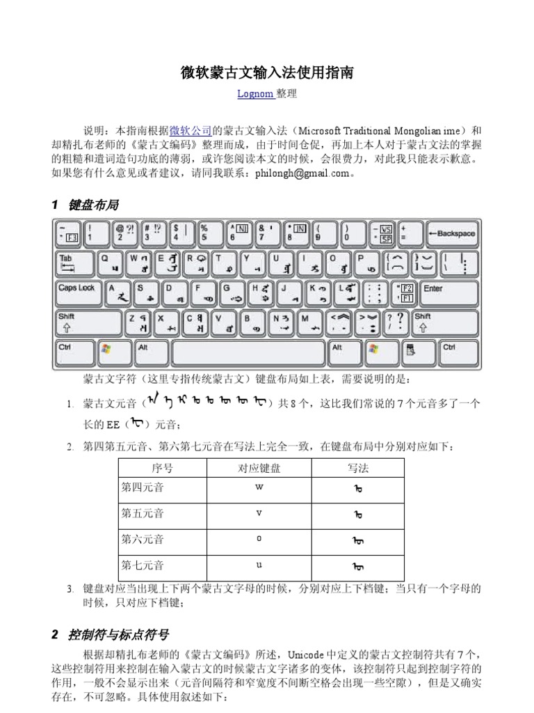 Mongolian IME Guide | PDF