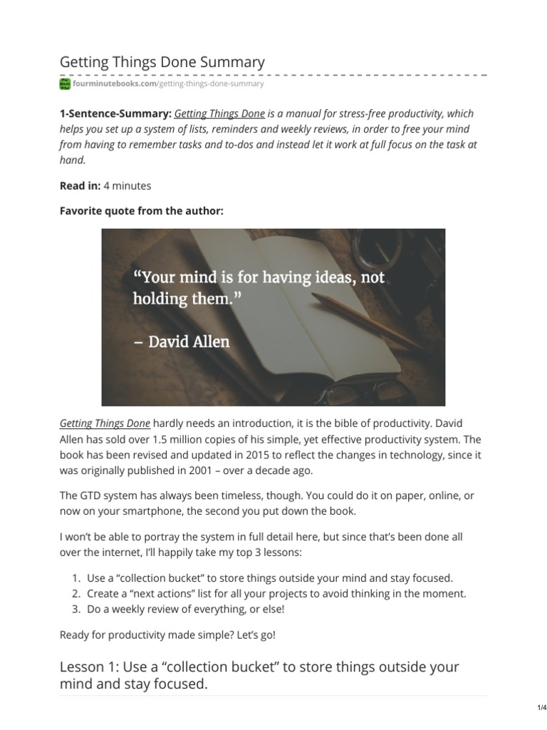 Getting Things Done: Productivity Guide | PDF | Self-Improvement