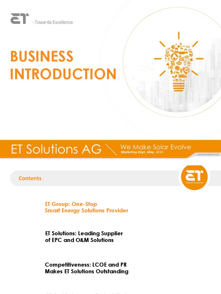 ET Group: Smart Energy Solutions Overview | PDF | Solar Power | Solar ...