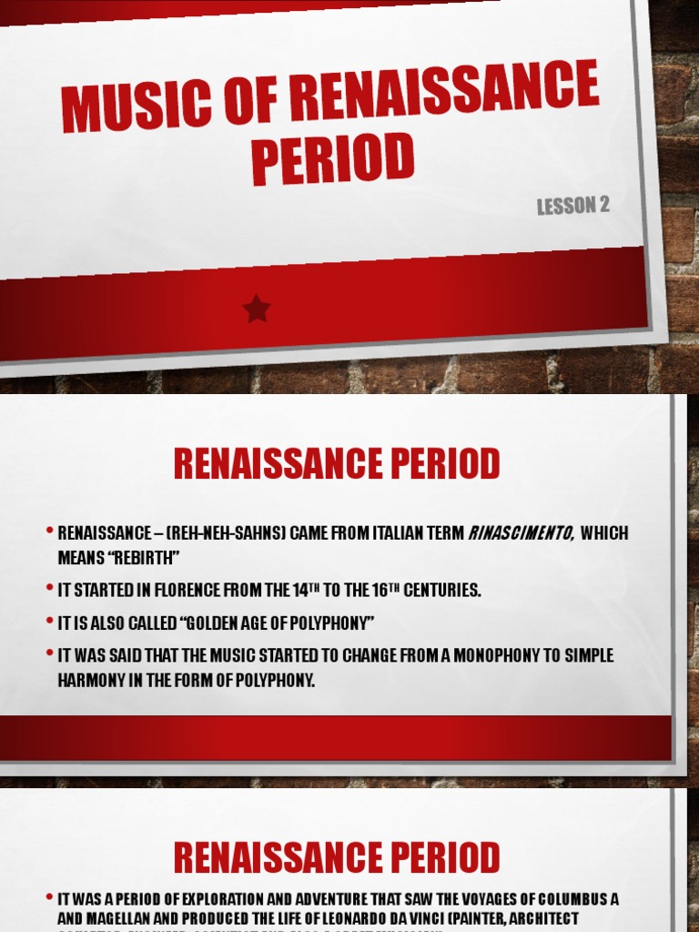 Renaissance Music Overview | PDF | Renaissance | Choir