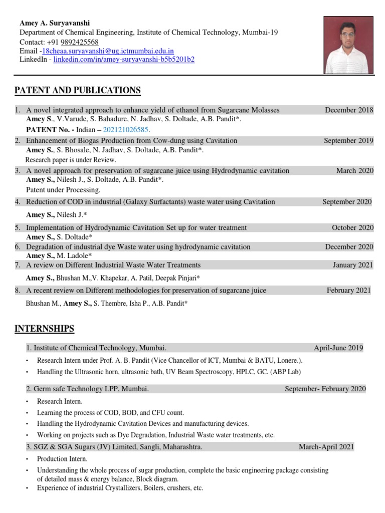 Amey Suryavanshi Resume PHD' | PDF